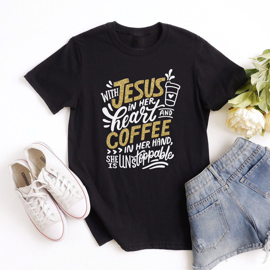 Jesus And Coffee Sparkle Tee – Faithful & Co.