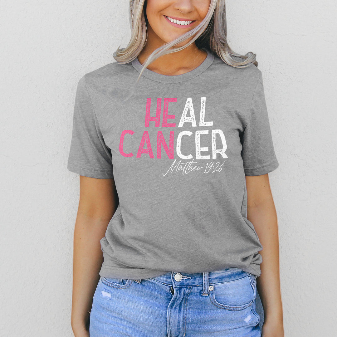 He Can Heal Cancer Pink Tee – Faithful & Co.